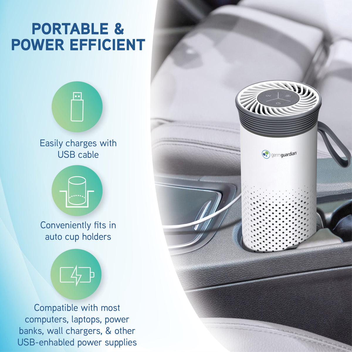 GermGuardian AC085 Portable Table Top Air Purifier with UV-C and Aroma